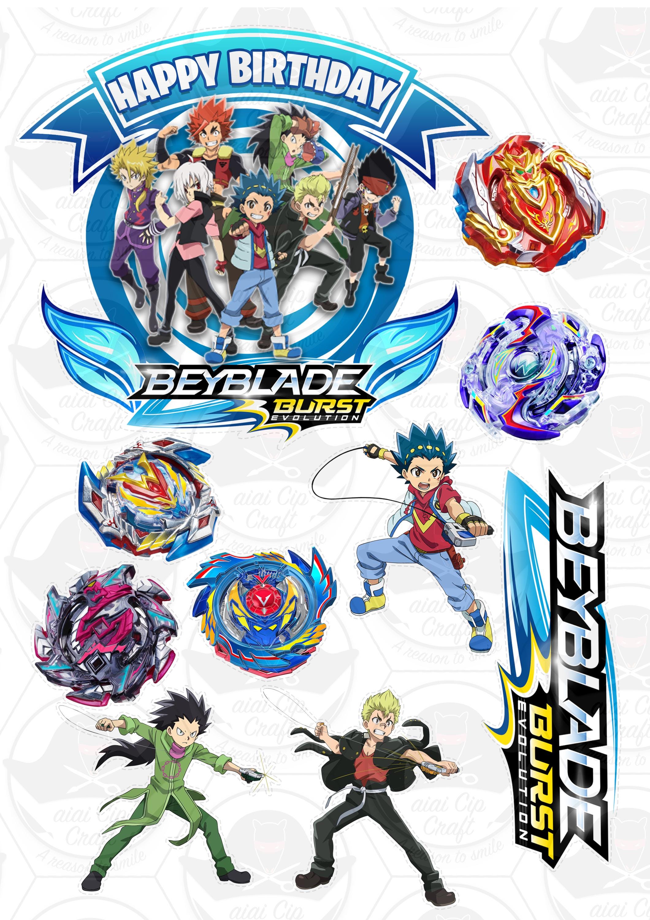 Beyblade Cake Topper Digital Printable - Full A4 Size Paper-with ...