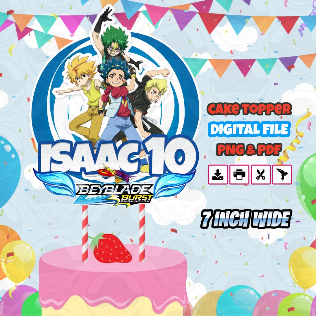 Custom Beyblade Cake Topper Template V5 - Etsy