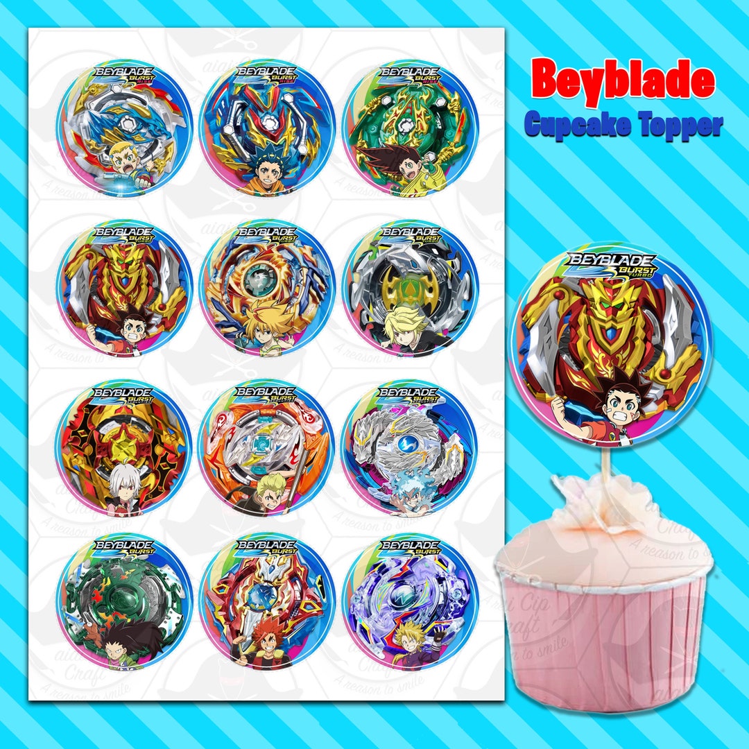 Beyblade Cupcake Topper Digital Template - Etsy