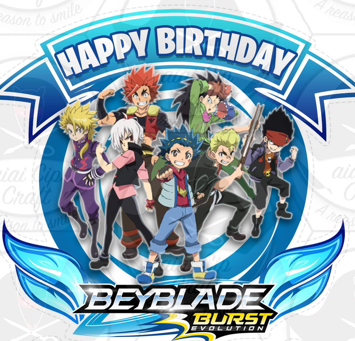 Beyblade Cake Topper Digital Printable - A4 Papier mit Umrissen für ...