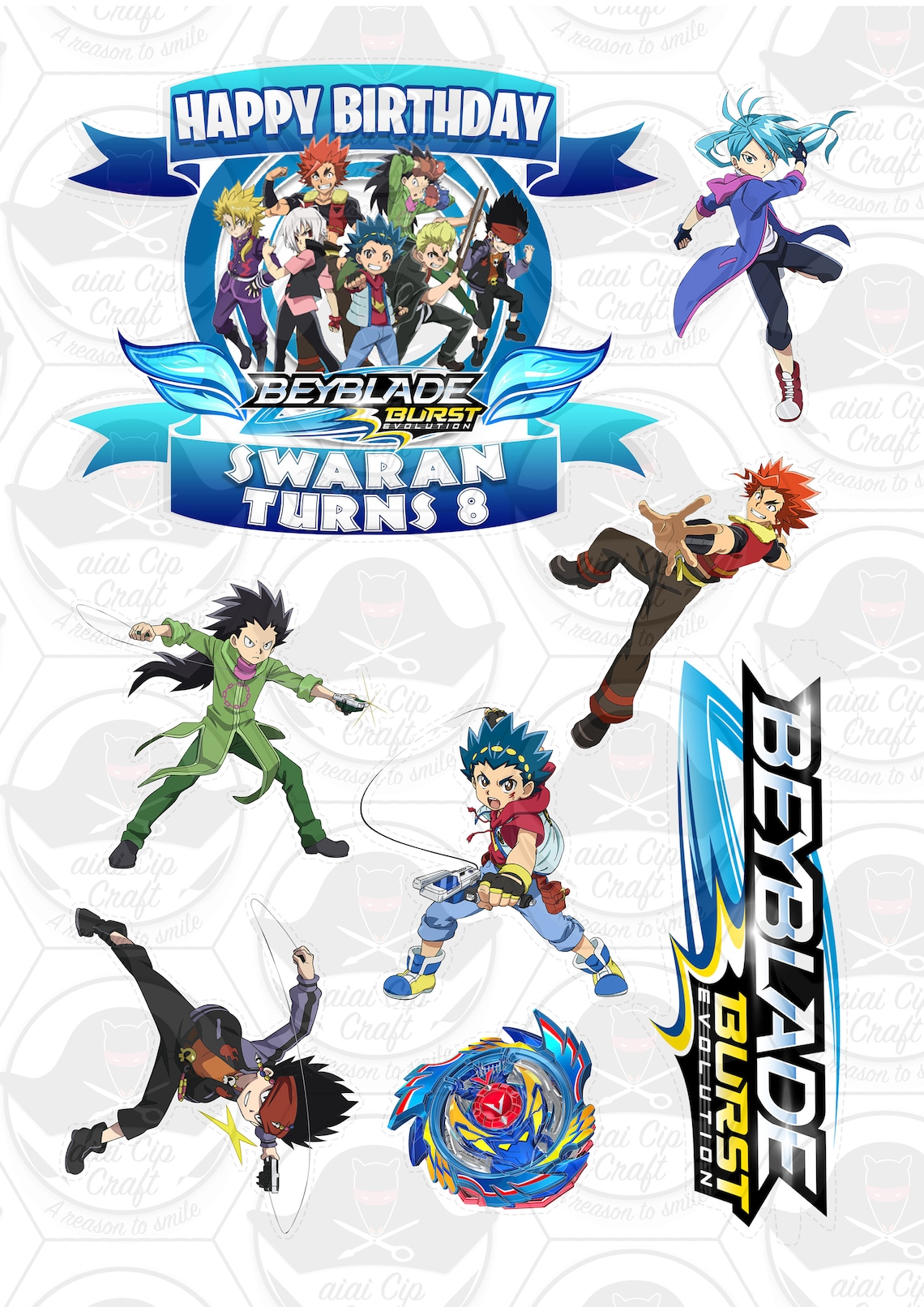 Beyblade Cake Topper Printout V1 - Etsy