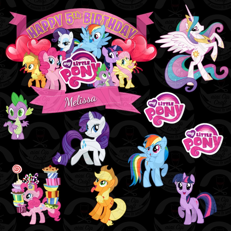 Custom My Little Pony Cake Topper Template (digital File) - Etsy