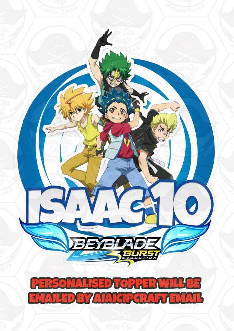 Custom Beyblade Cake Topper Template V5 - Etsy
