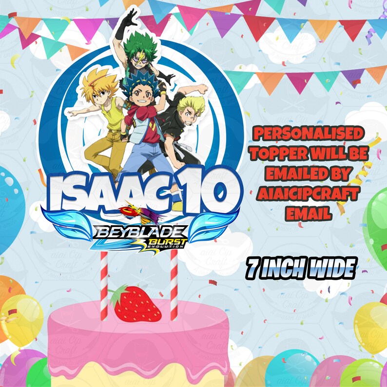 Custom Beyblade Cake Topper Template V5 - Etsy