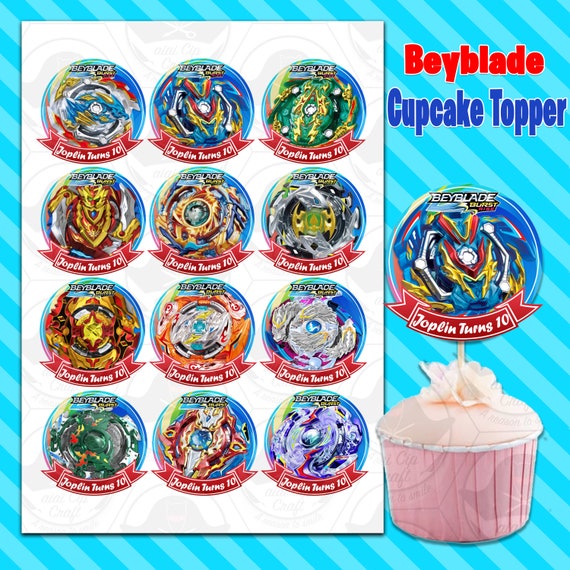 Personalise Beyblade Cupcake Topper Digital Template - Etsy