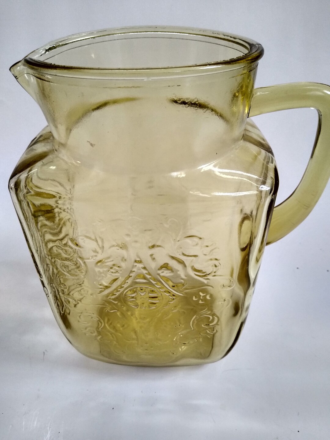 Amber Depression Glass madrid Pattern. 60 Oz Pitcher - Etsy