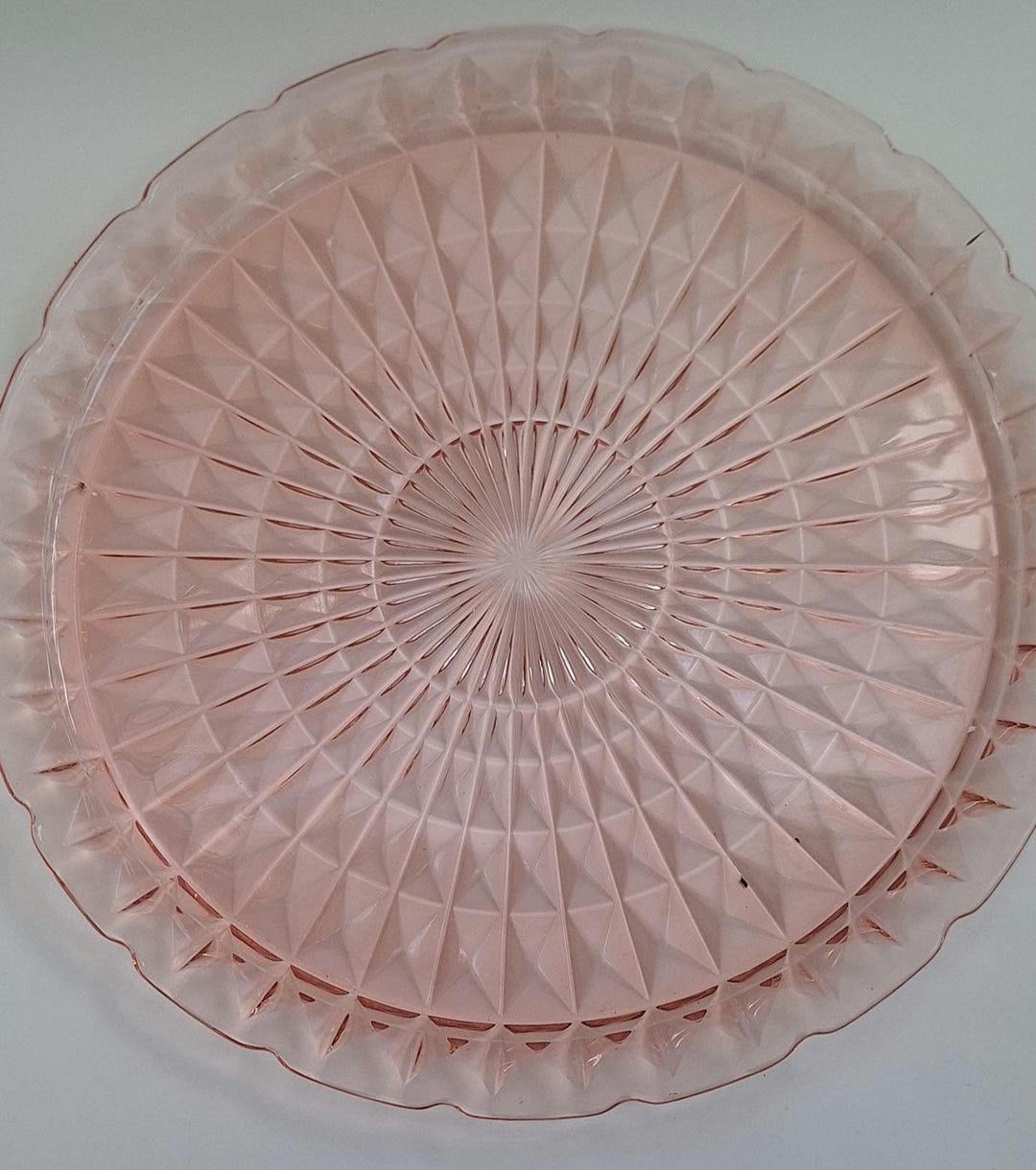 Pink Depression Glass - Jeanette Glass Co. - "windsor" Chop Plate 13.5 ...