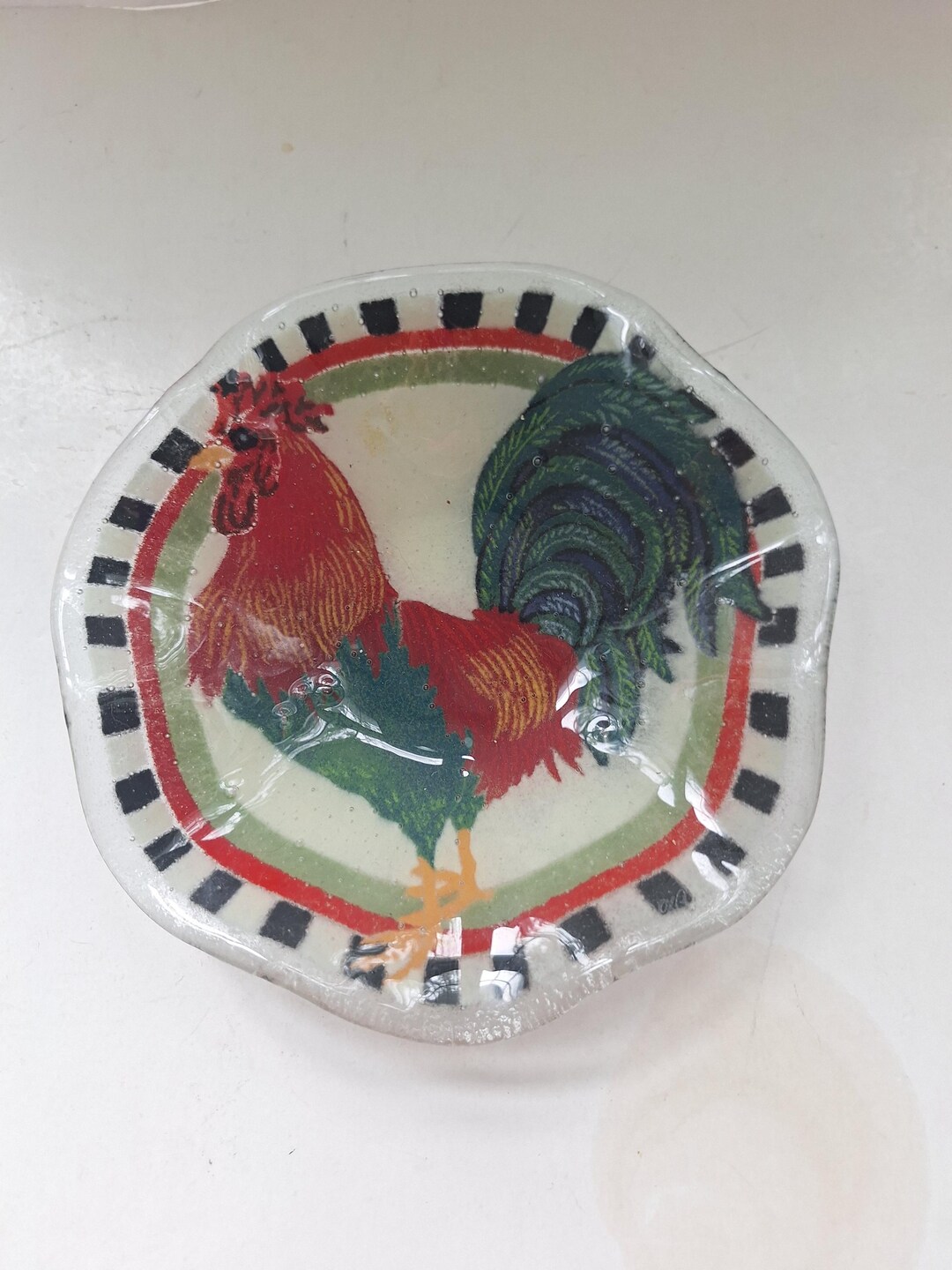 Peggy Karr "rooster" 8" Ruffled Bowl 1998 Signed - Etsy