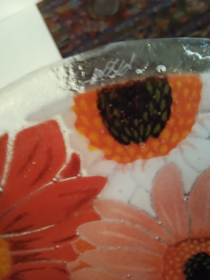 Peggy Karr "gerbera Daisy" 9" Bowl Signed - Etsy