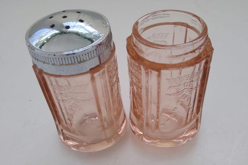 Pink Depression Glass Salt & Pepper Shakers 'madrid" Recollection ...