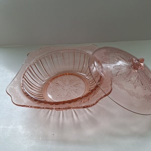 Pink Depression Glass "adam" Pattern Bowl 9" With Lid. - Etsy