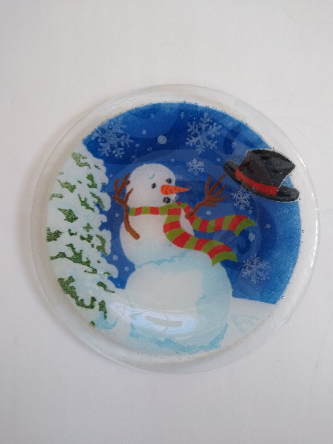 Peggy Karr "windy Snowman" 8" Plate. - Etsy