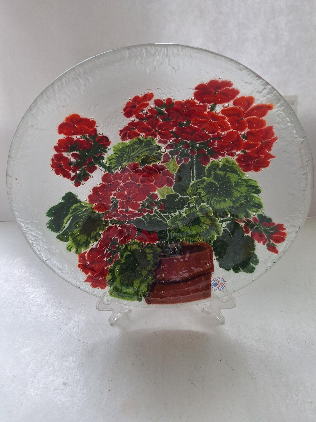 Peggy Karr Geraniums 2001 10" Bowl Signed - Etsy