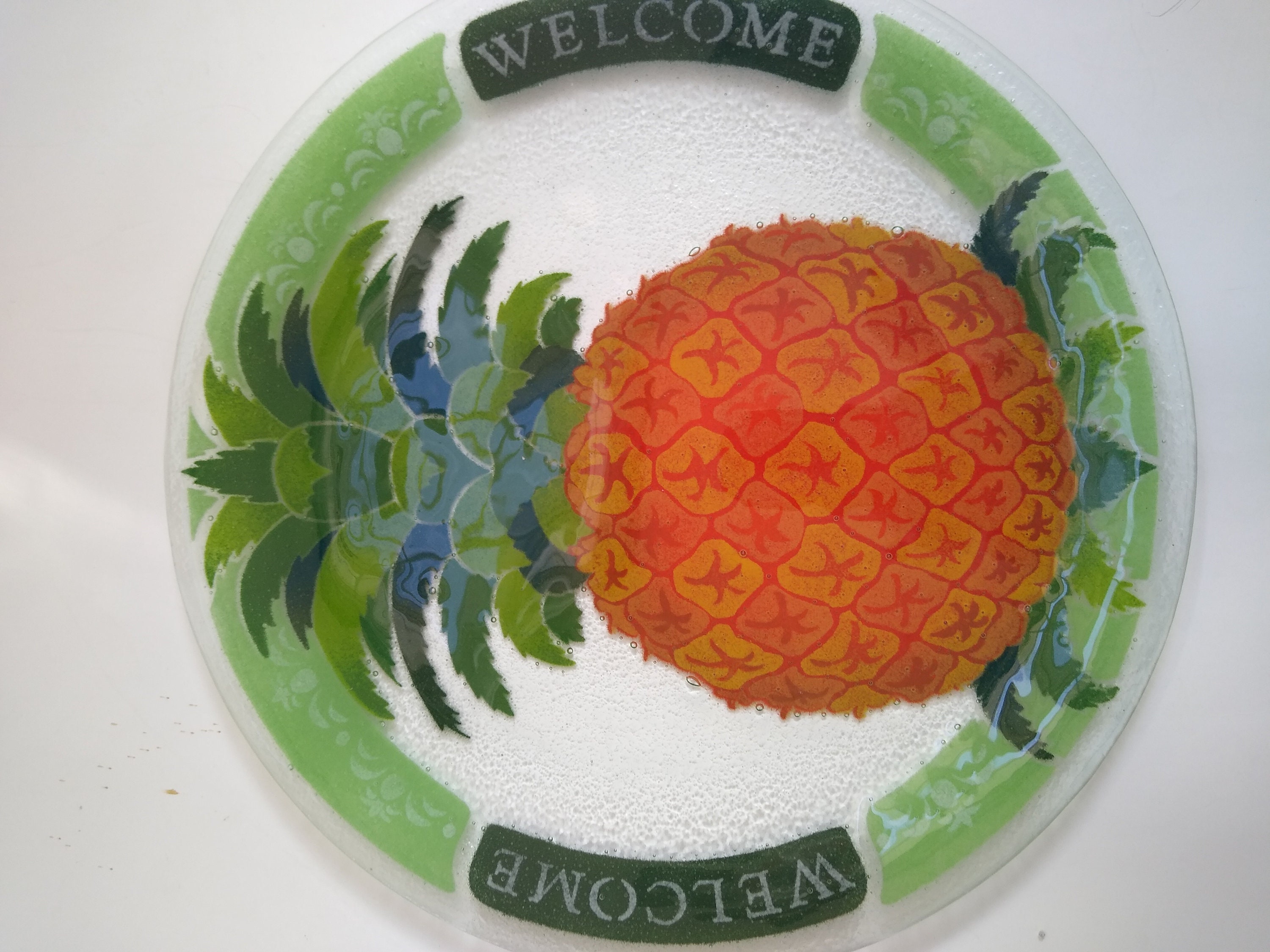 Peggy Karr welcome Pineapple 13 Plate Signed - Etsy