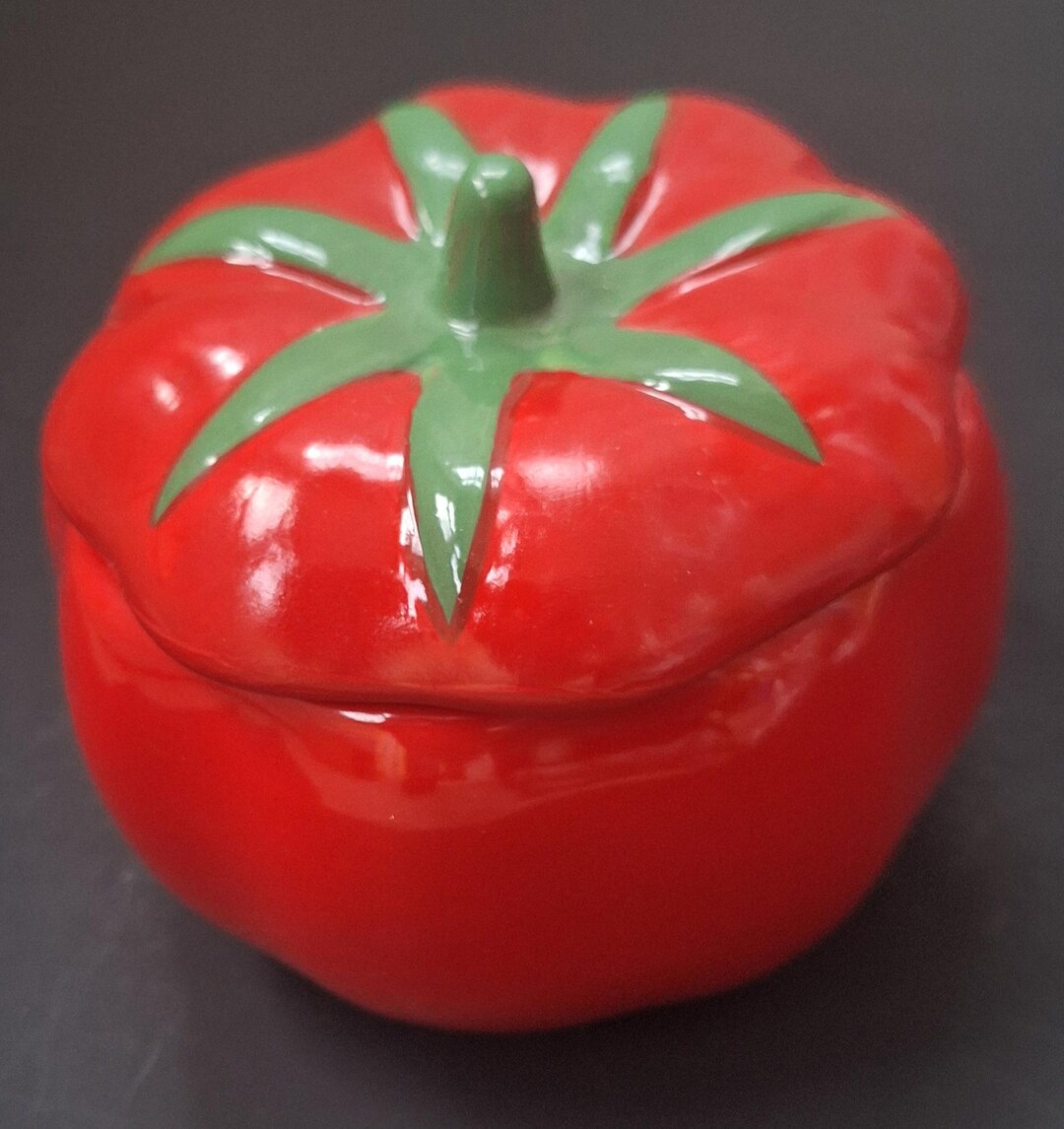 Ceramic Tomato Jar With Lid - 4.8" X 4.8" X 4" - Etsy