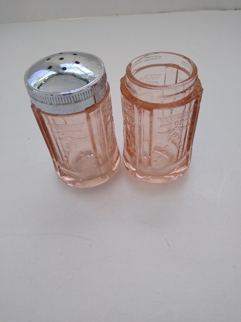 Pink Depression Glass Salt & Pepper Shakers 'madrid Recollection Series ...