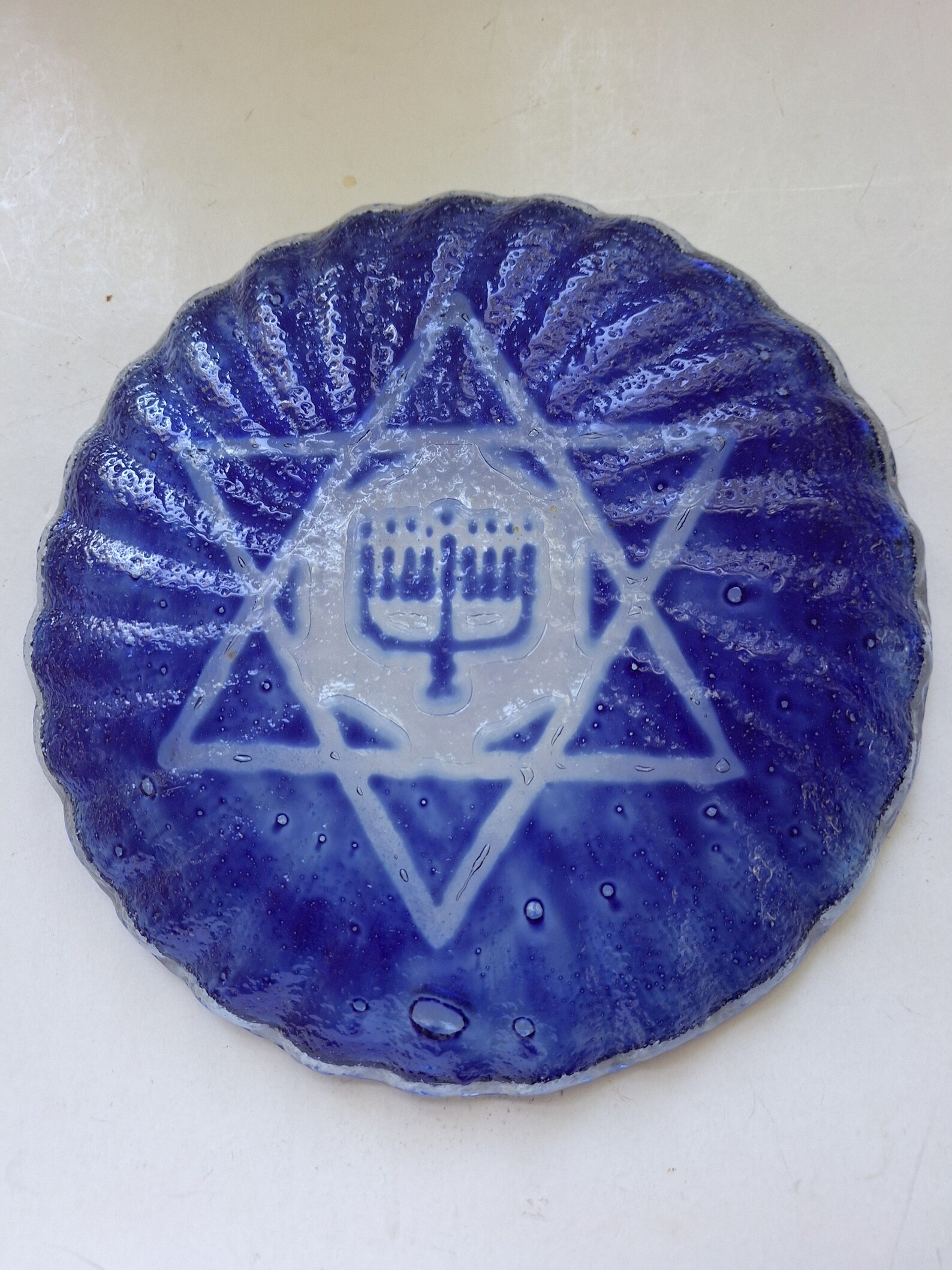 Hanukkah Plate 9" With Menorah and Star of David - Etsy