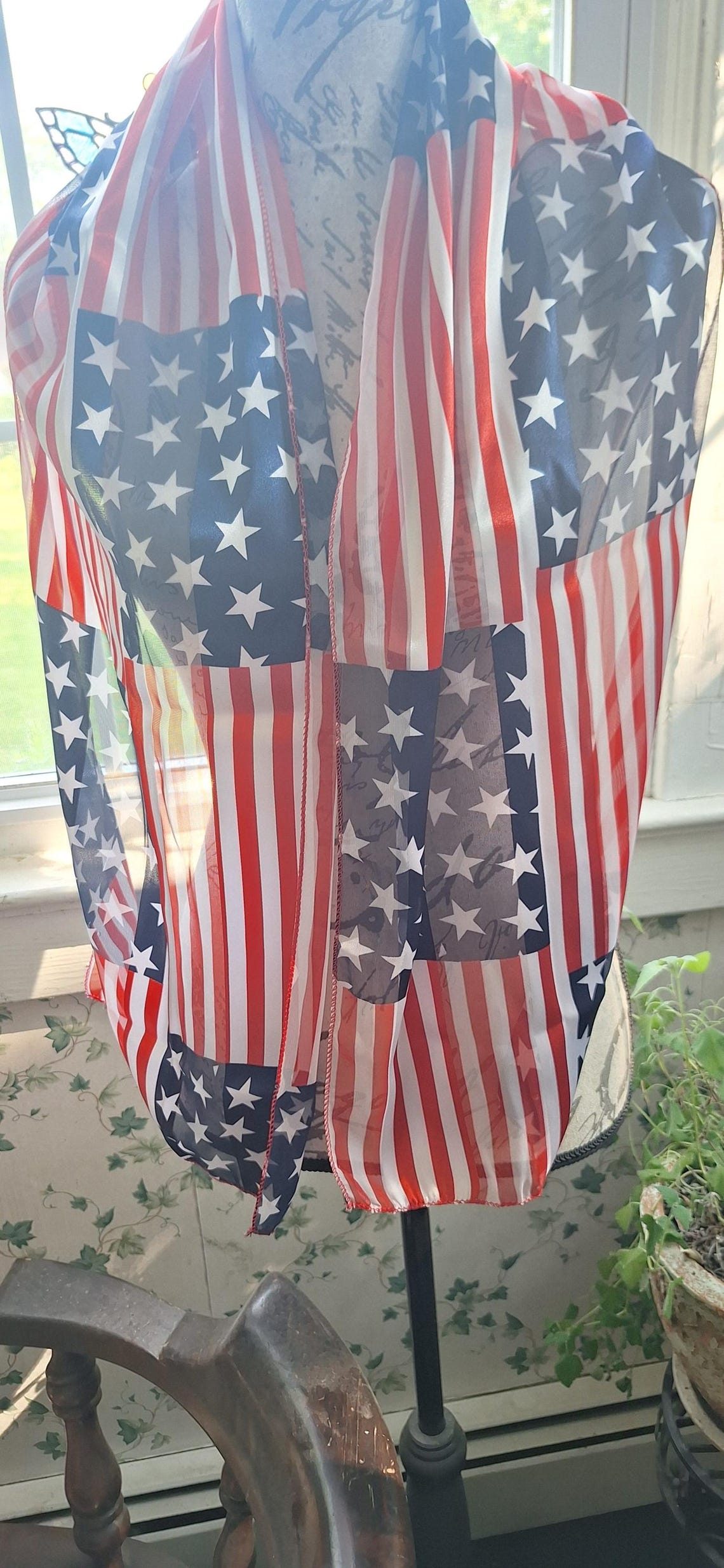 Flag Scarf 13" X 56". - Etsy