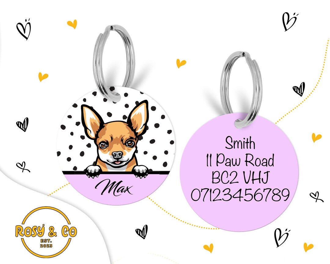 Personalised Name Dog ID Tag - Custom Name Tags - Dog Id Tags - Dog ...