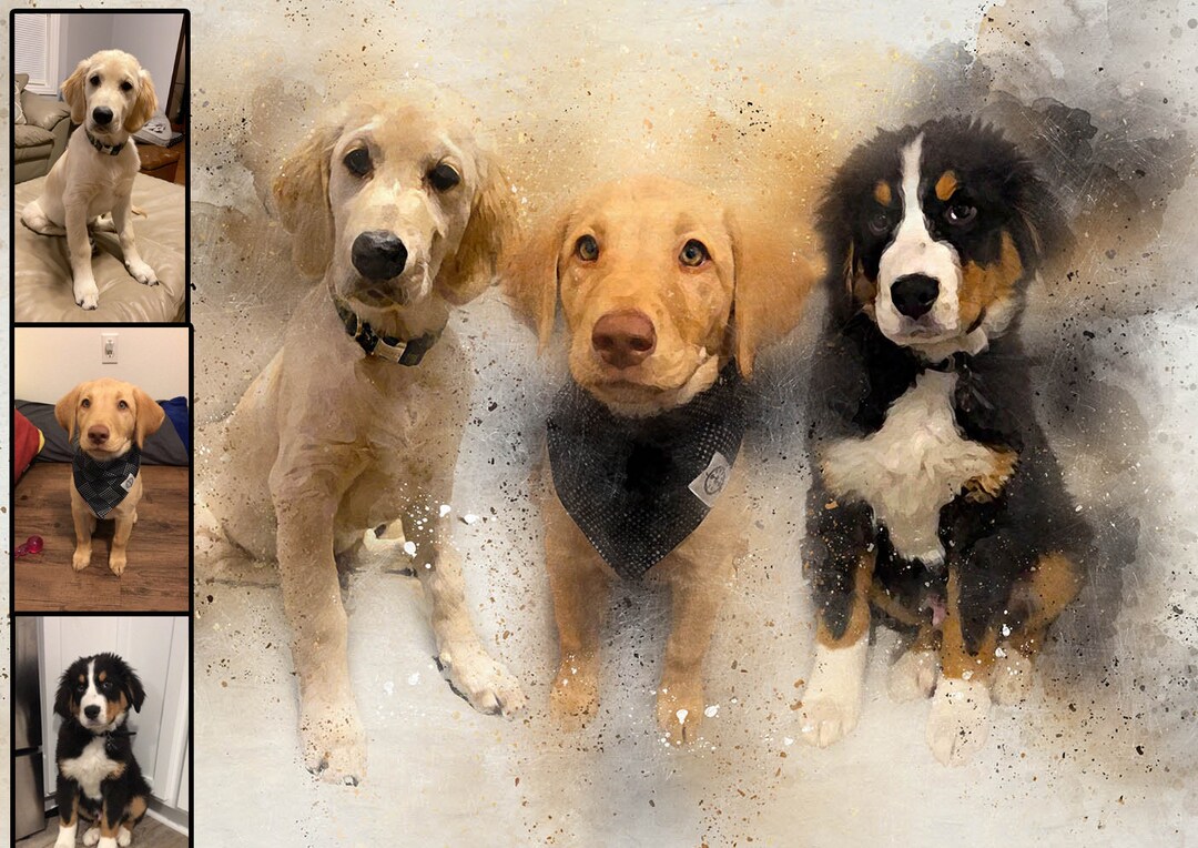 Custom Watercolor Pet Portrait: Dog Memorial Art Print - Etsy