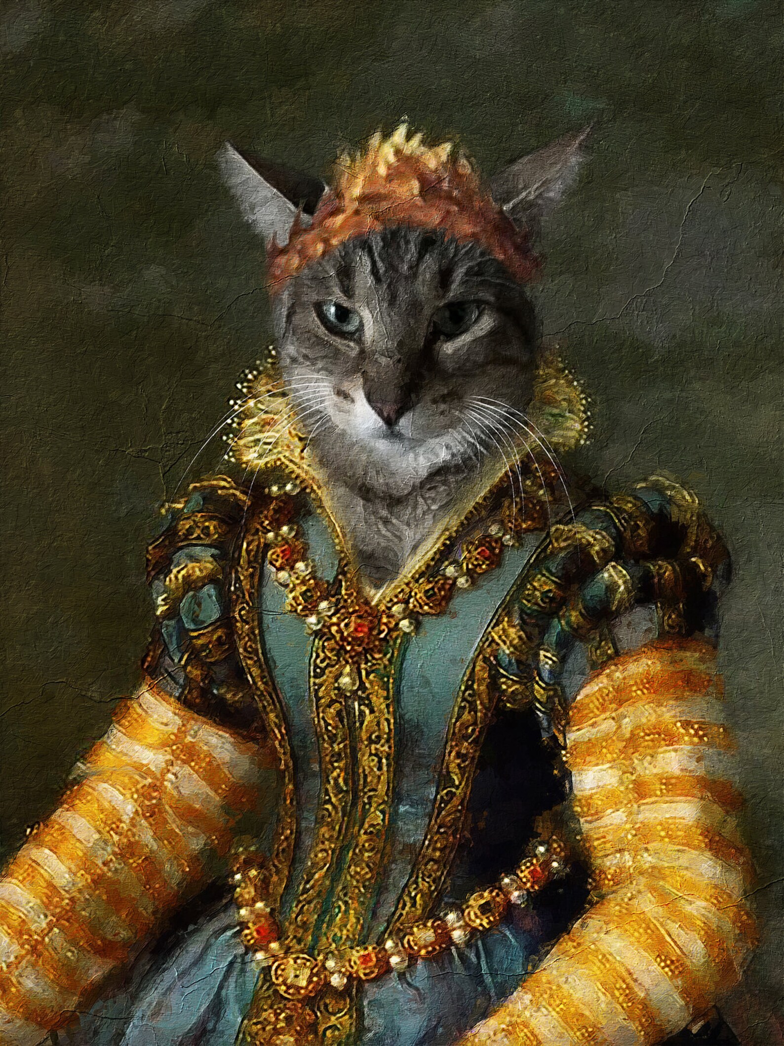 Custom Pet Portrait Pet Portrait Renaissance Cat Portrait - Etsy