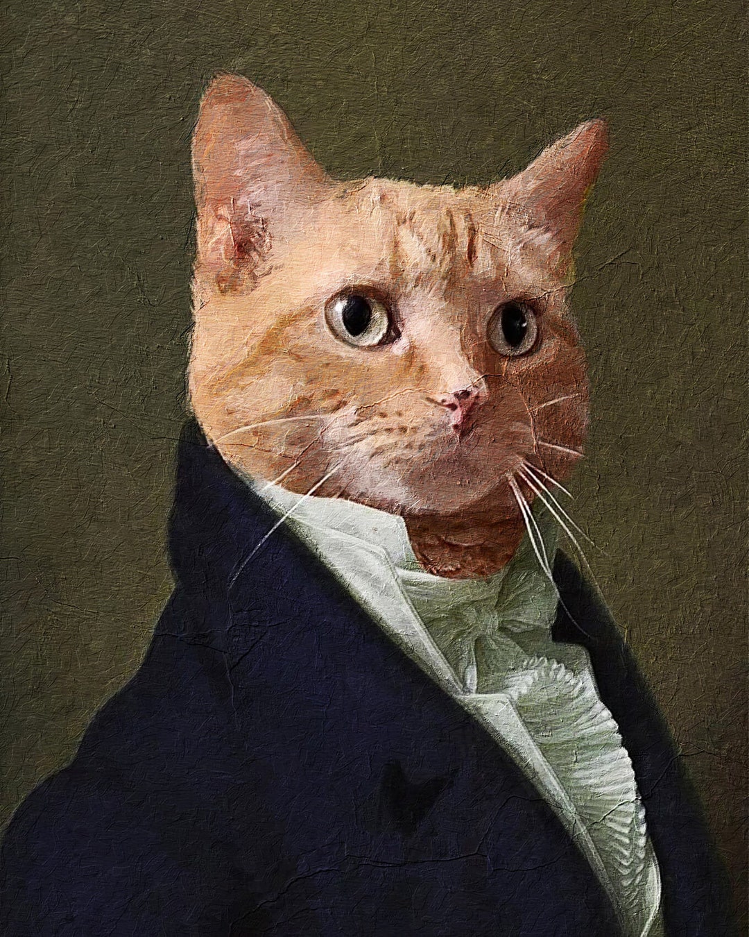 Custom Pet Portrait, Pet Portrait, Renaissance Cat Portrait, Regal Cat ...