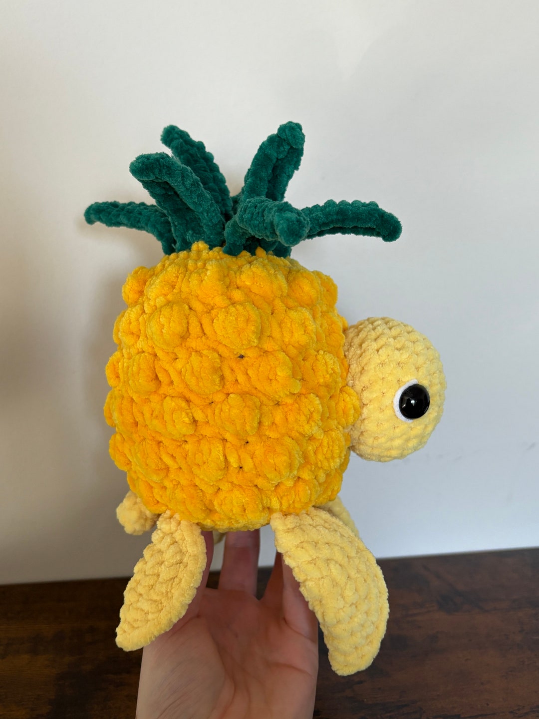 Crochet Pineapple Turtle Plushie, Turtle Toy, Pineapple Plush, Stuffed ...