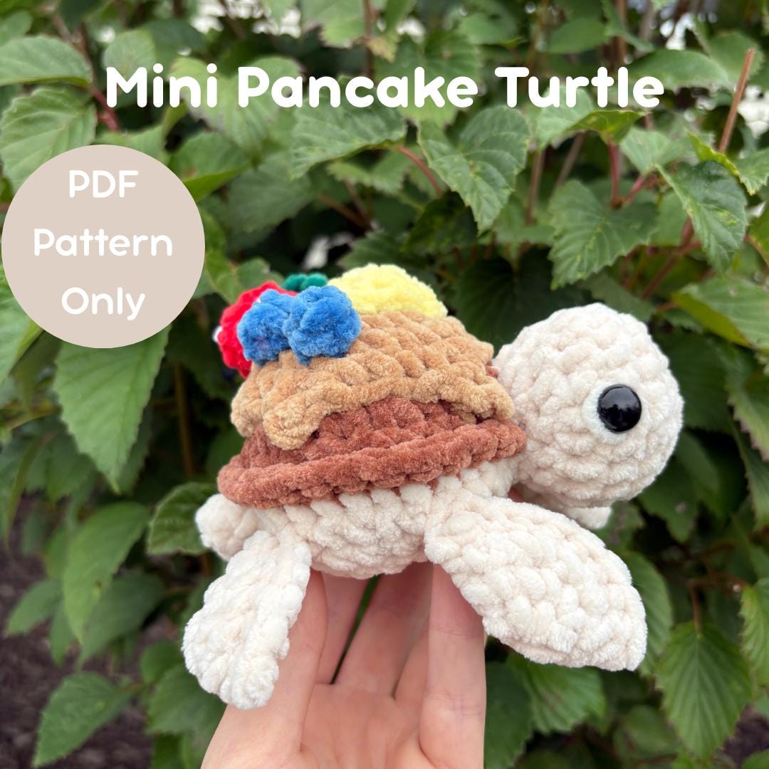 Mini Crochet Pancake Turtle PDF Pattern, Turtle Crochet Pattern ...