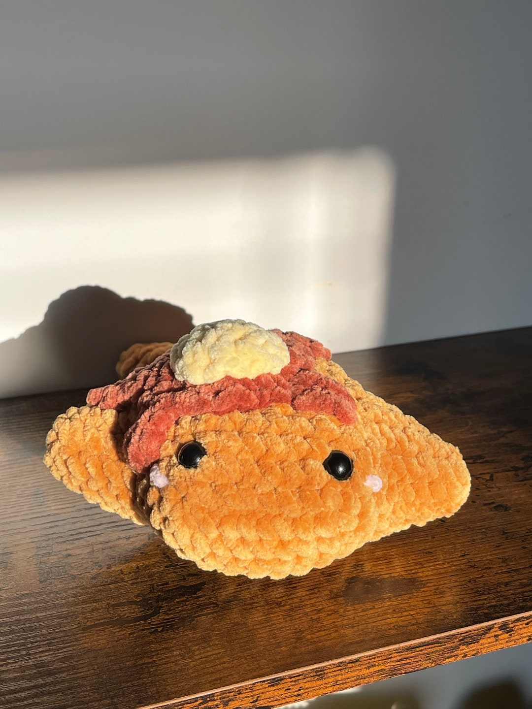 Crochet Pancake Stingray Plushie, Pancake Plushie, Stuffed Animal - Etsy