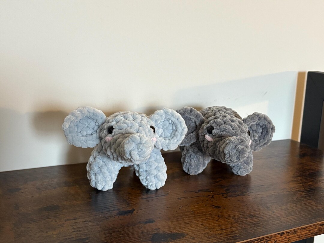 Crochet Baby Elephant Plushie, Elephant Stuffy, Baby Shower Gift ...
