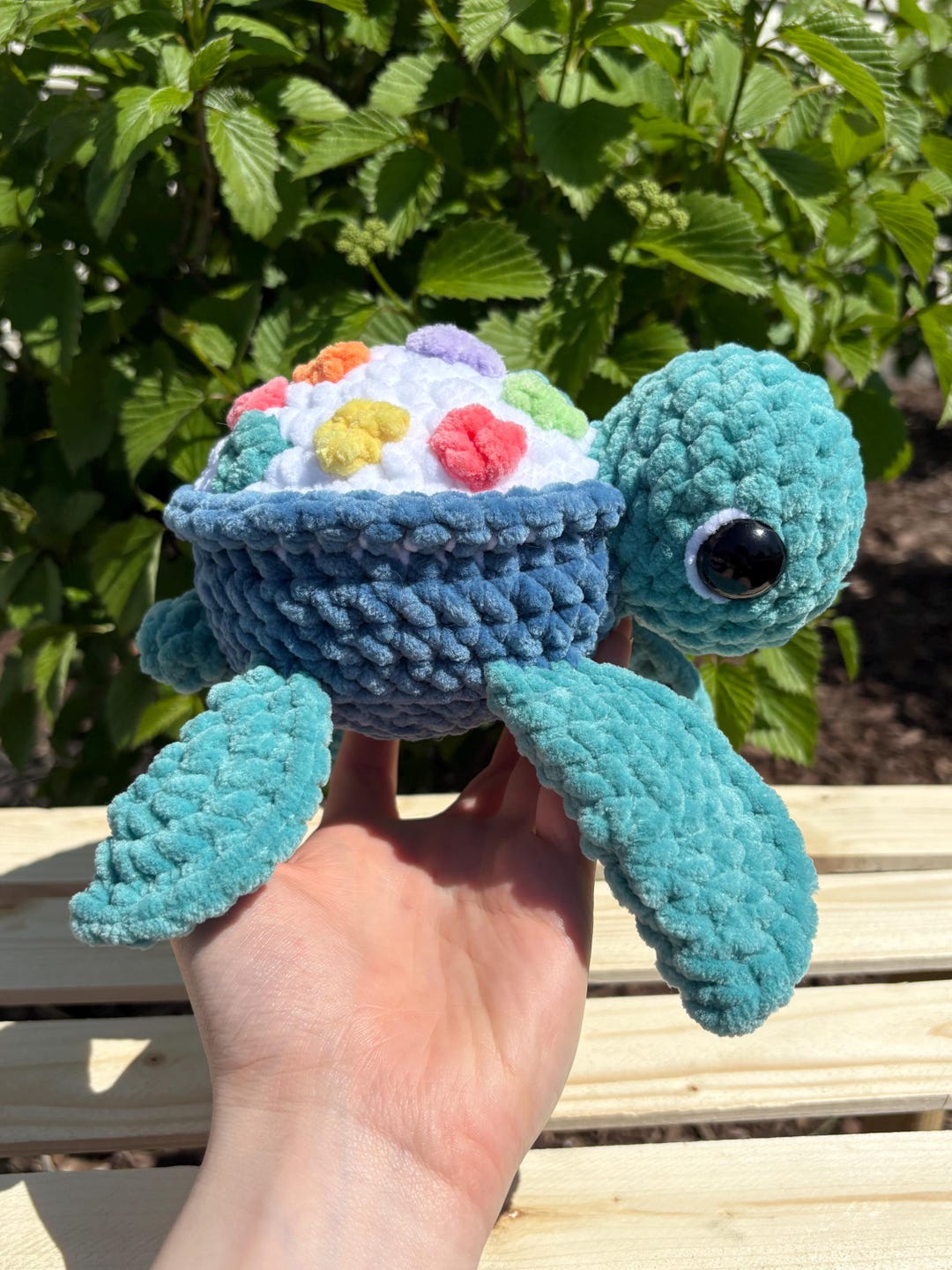 Crochet Fruit Loop Turtle Plushie, Cereal Turtle, Stuffed Animal ...