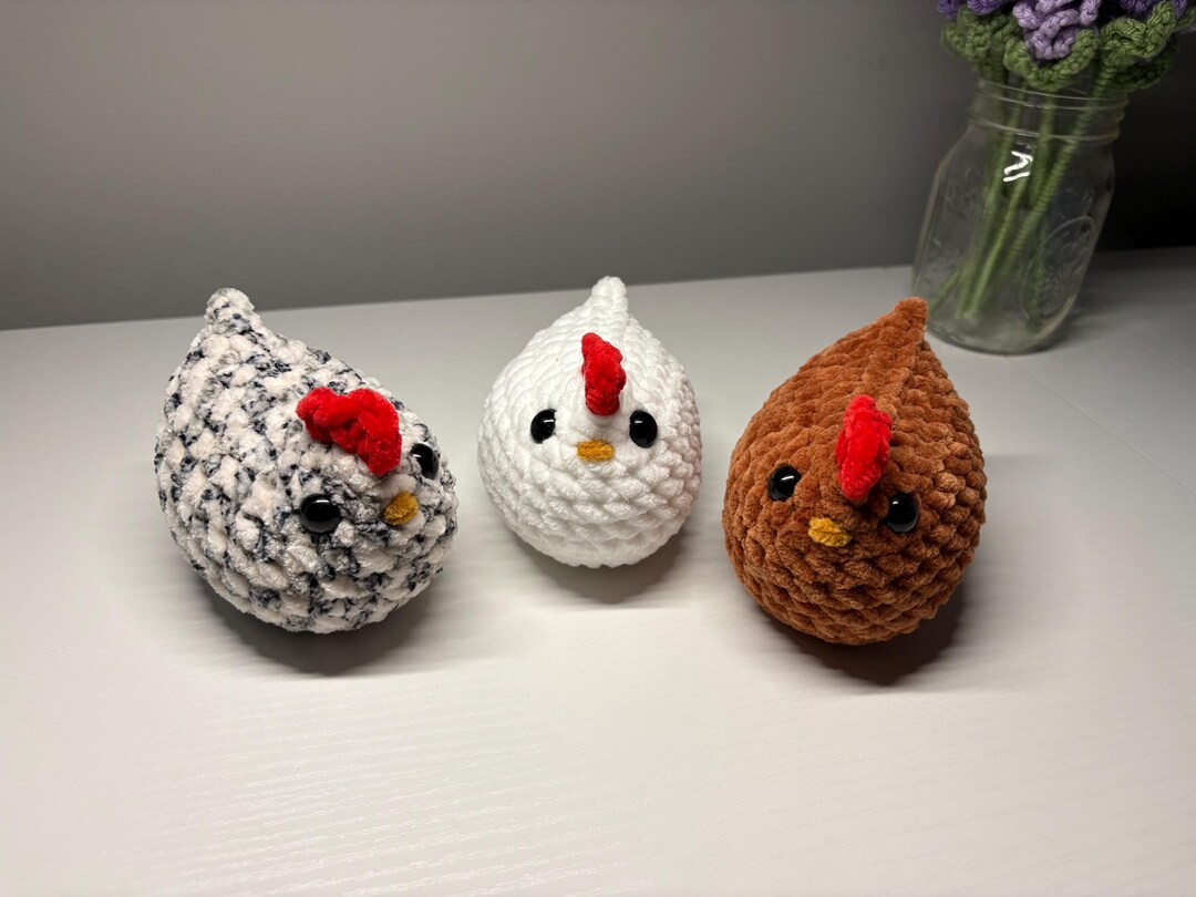 Small Crochet Chicken Plush, Chicken Decor, Farmhouse Decor, Farm ...