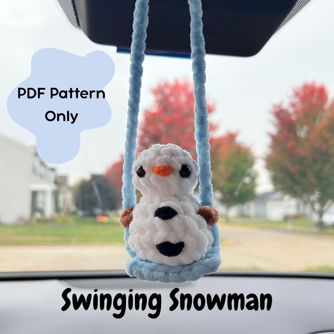 Crochet Swinging Snowman PDF PATTERN, Christmas Crochet Pattern ...
