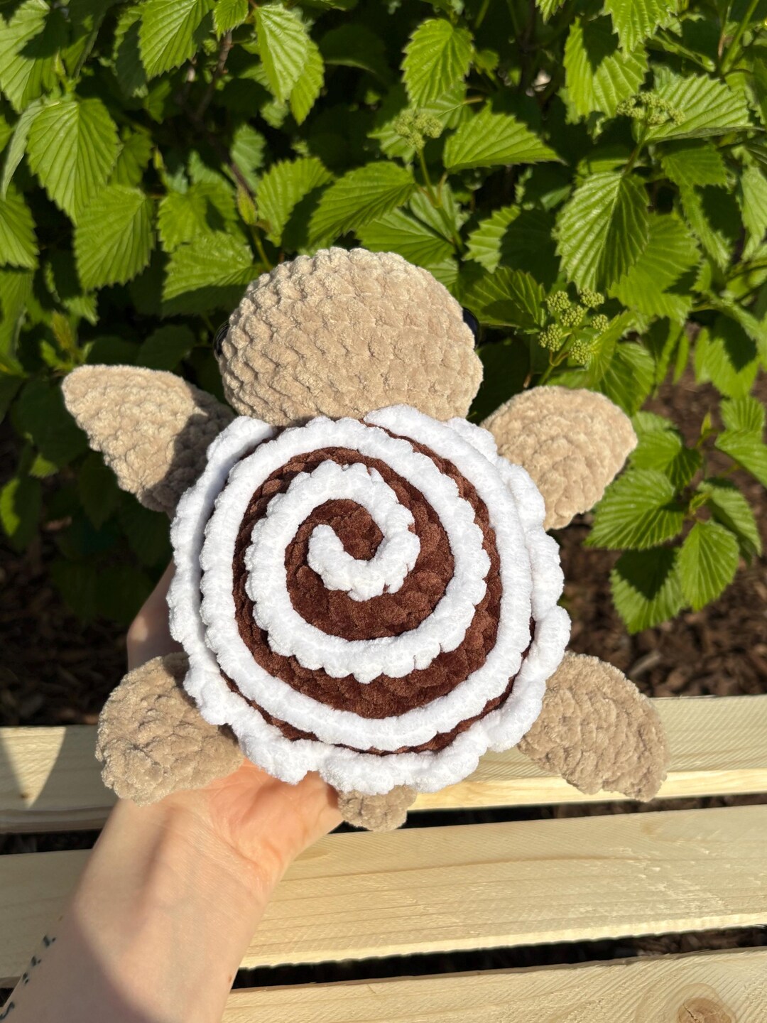 Crochet Cinnamon Roll Turtle, Crochet Plushie, Food Stuffed Animal ...