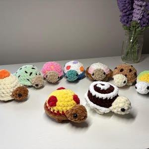 Crochet Food Themed Turtles, Mini Turtle Plush, Crochet Desk Pet ...