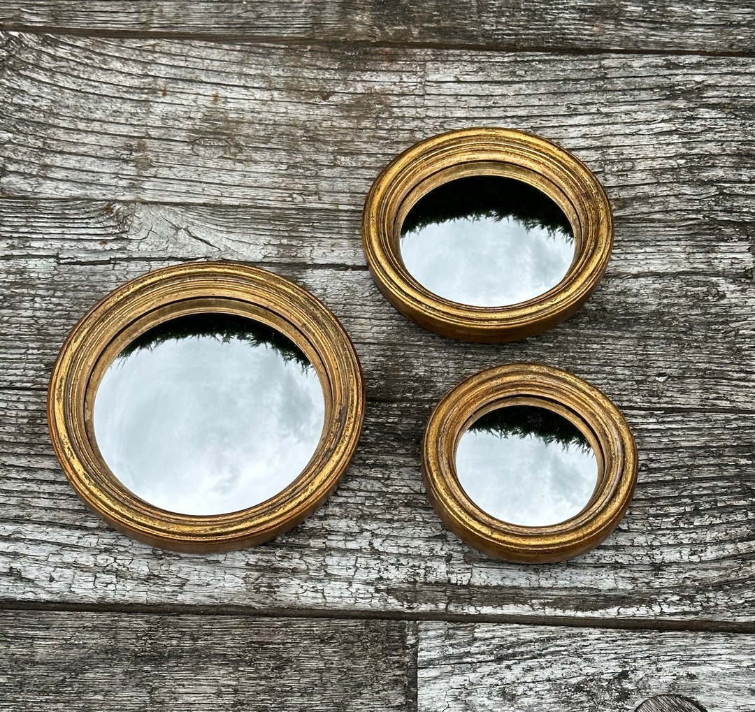 Louise Mini Mirrors set of 3 Patinated Gold With Witch's Eye - Etsy