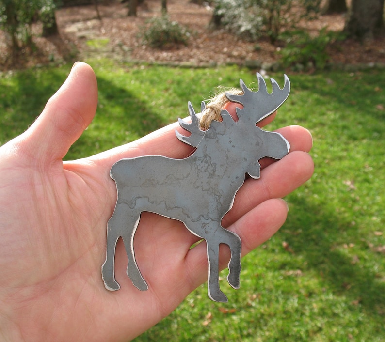 Moose Ornament Rustic Raw Steel Easter Basket Gift for Her - Etsy
