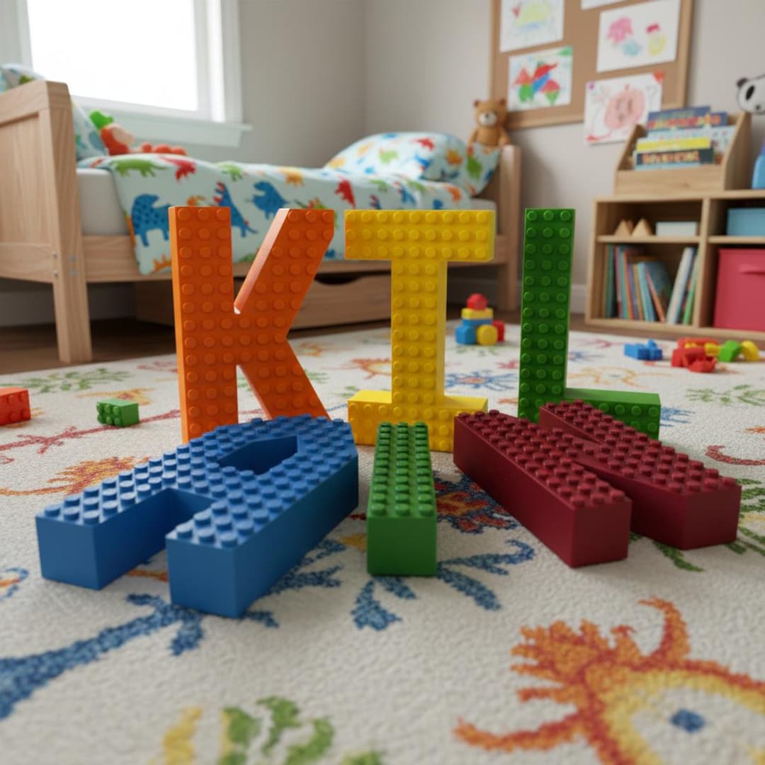 XL Letter in Building Block Design - Personalized Children's Room Decor ...