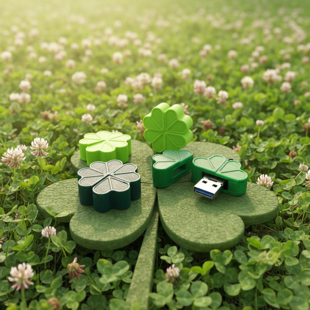 USB Stick With Clover Leaf Design – 3D Printed – Lucky Charm Gift – 4GB ...
