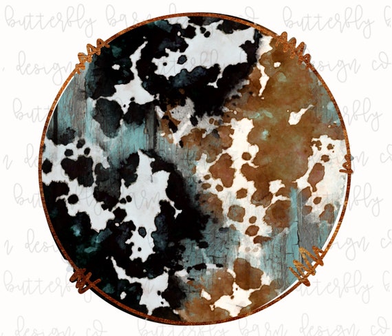 Cowhide PNG Digital Design Download Western Sublimation | Etsy
