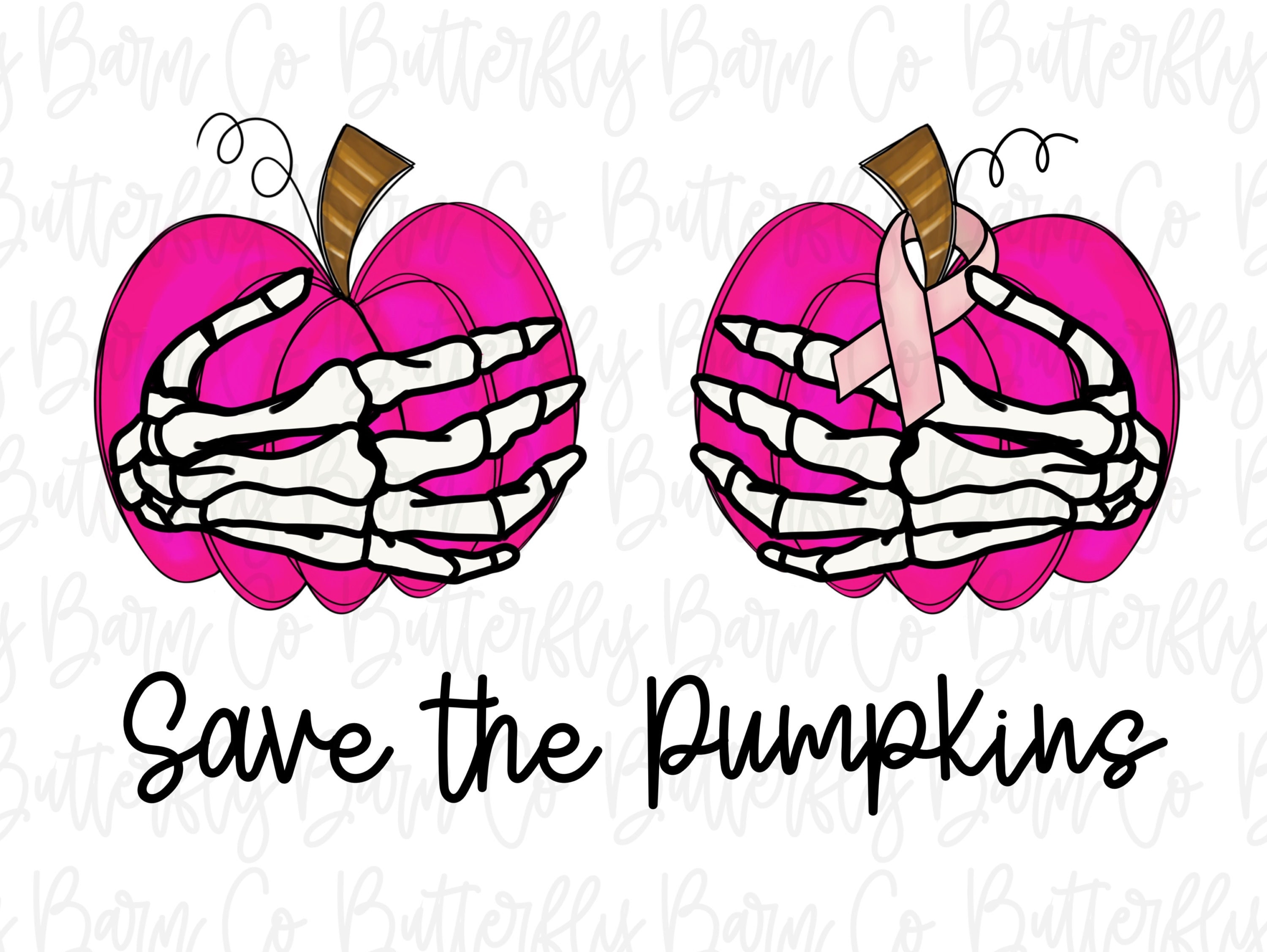 Save the Pumpkins We Wear Pink PNG Cancer PNG - Etsy