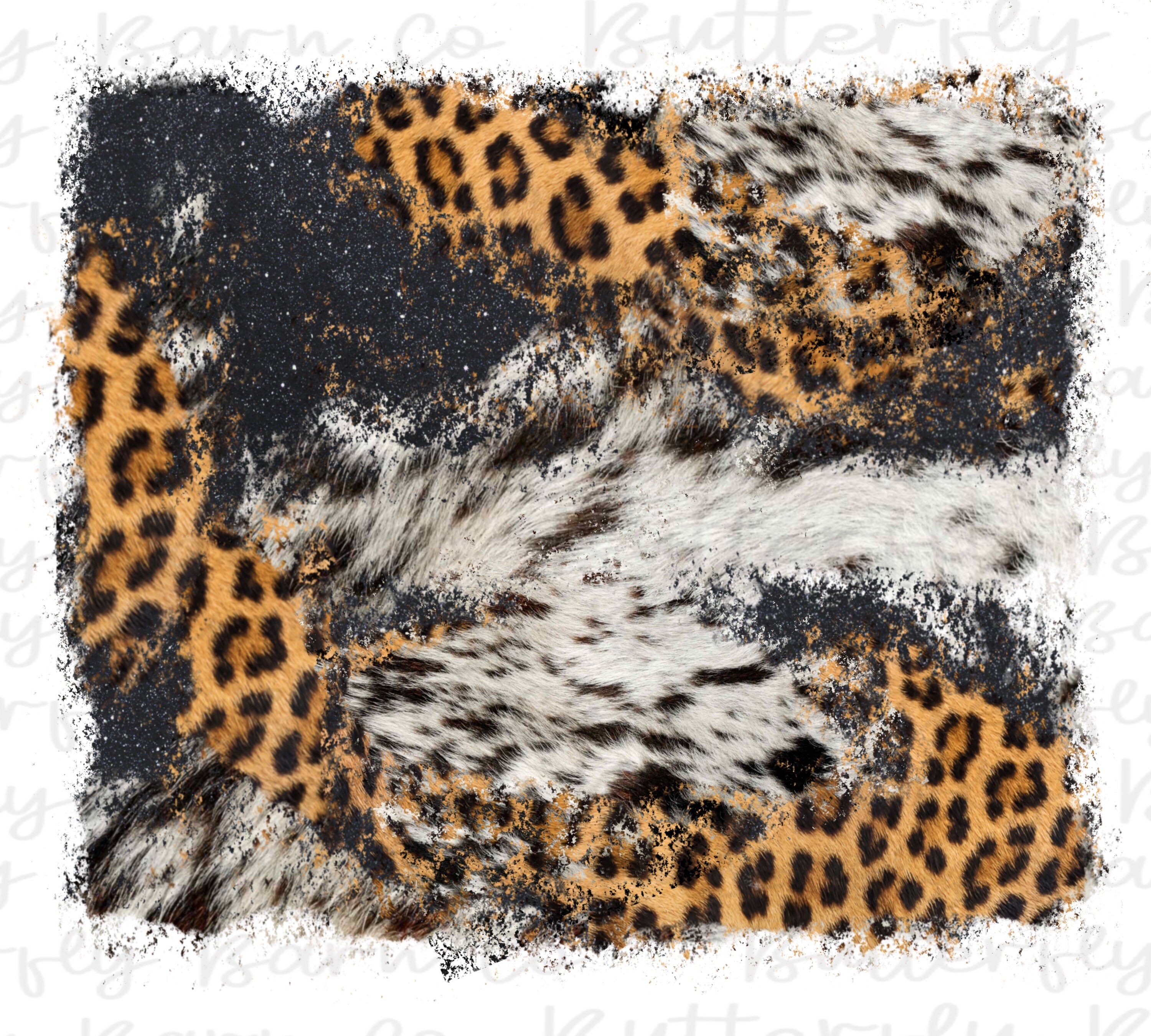 Cowhide and Leopard Background PNG Download Western | Etsy