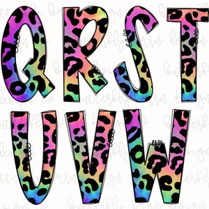 Doodle Letters PNG | Alphabet Letters | Sublimation Png | Rainbow ...