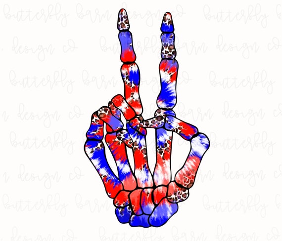 Skeleton Peace PNG Instant Download Sublimation 4th of - Etsy