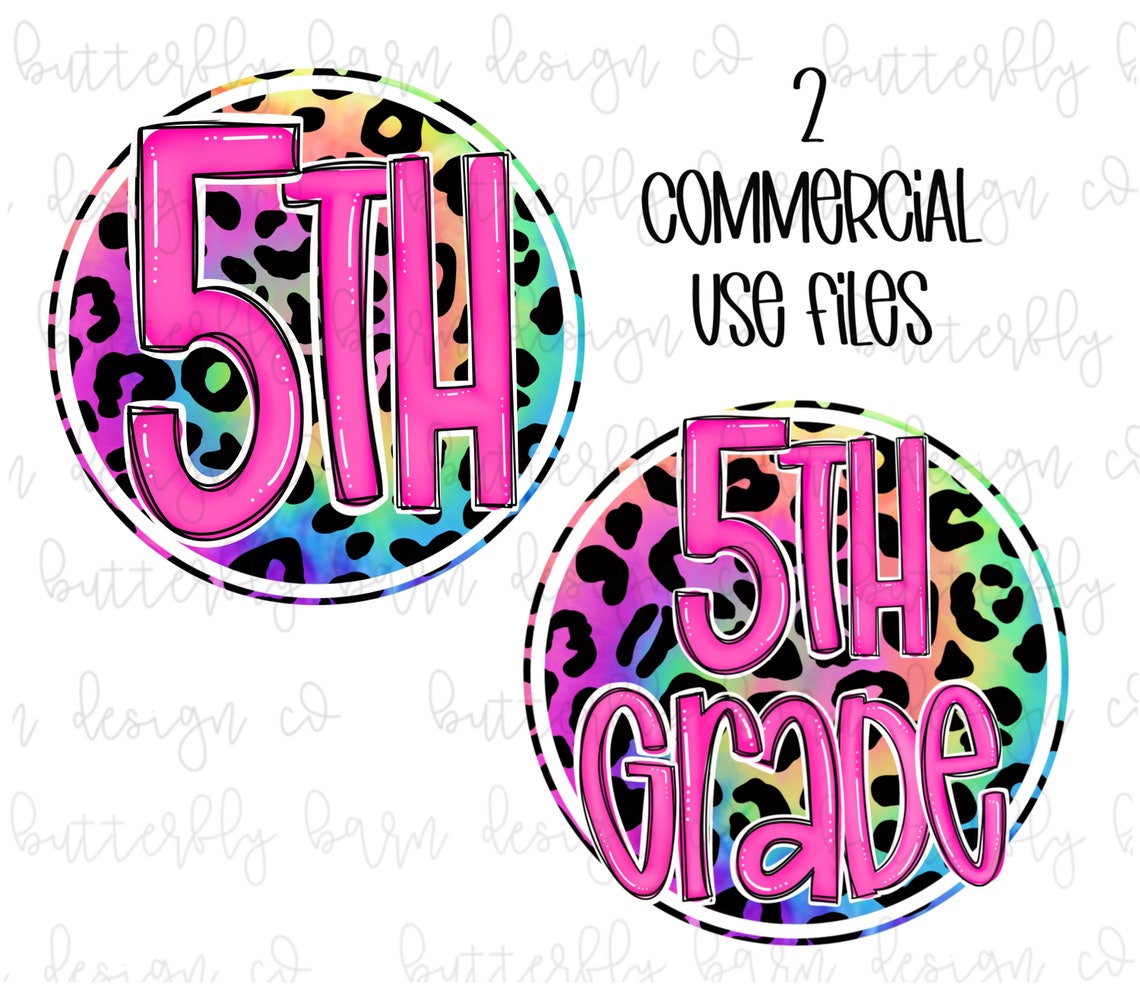 5th Grade PNG Instant Download Sublimation Rainbow - Etsy