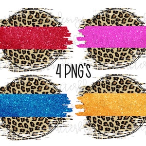 Glitter Leopard Background PNG Circle PNG Digital - Etsy