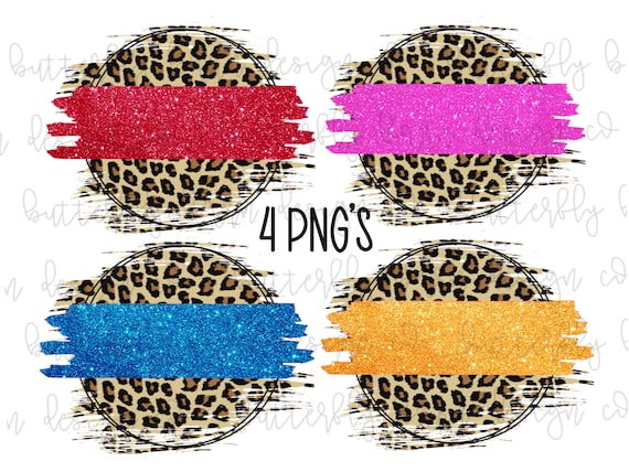 Glitter Leopard Background PNG Circle PNG Digital - Etsy