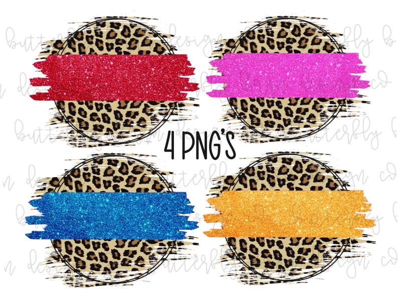 Glitter Leopard Background PNG Circle PNG Digital - Etsy