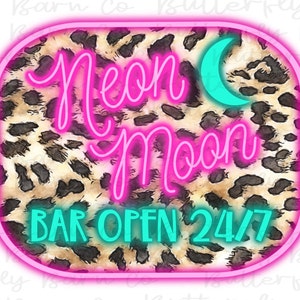 2 Files Neon Moon Bar PNG | Instant Download | Sublimation ...