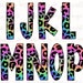 Doodle Letters PNG Alphabet Letters Sublimation Png Rainbow Leopard Png ...